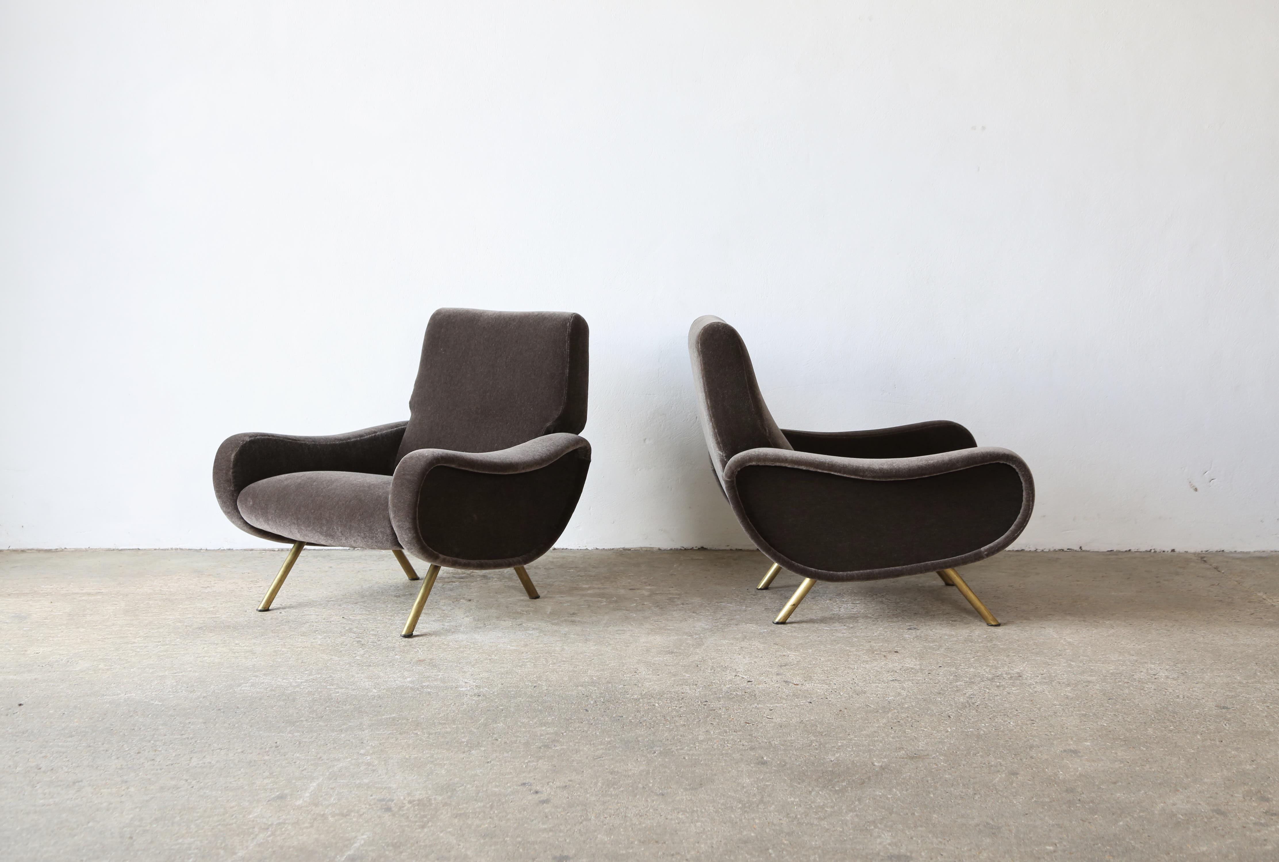 Authentic Marco Zanuso Lady Chairs, Italy, 1960s, New Pure Mohair For ...