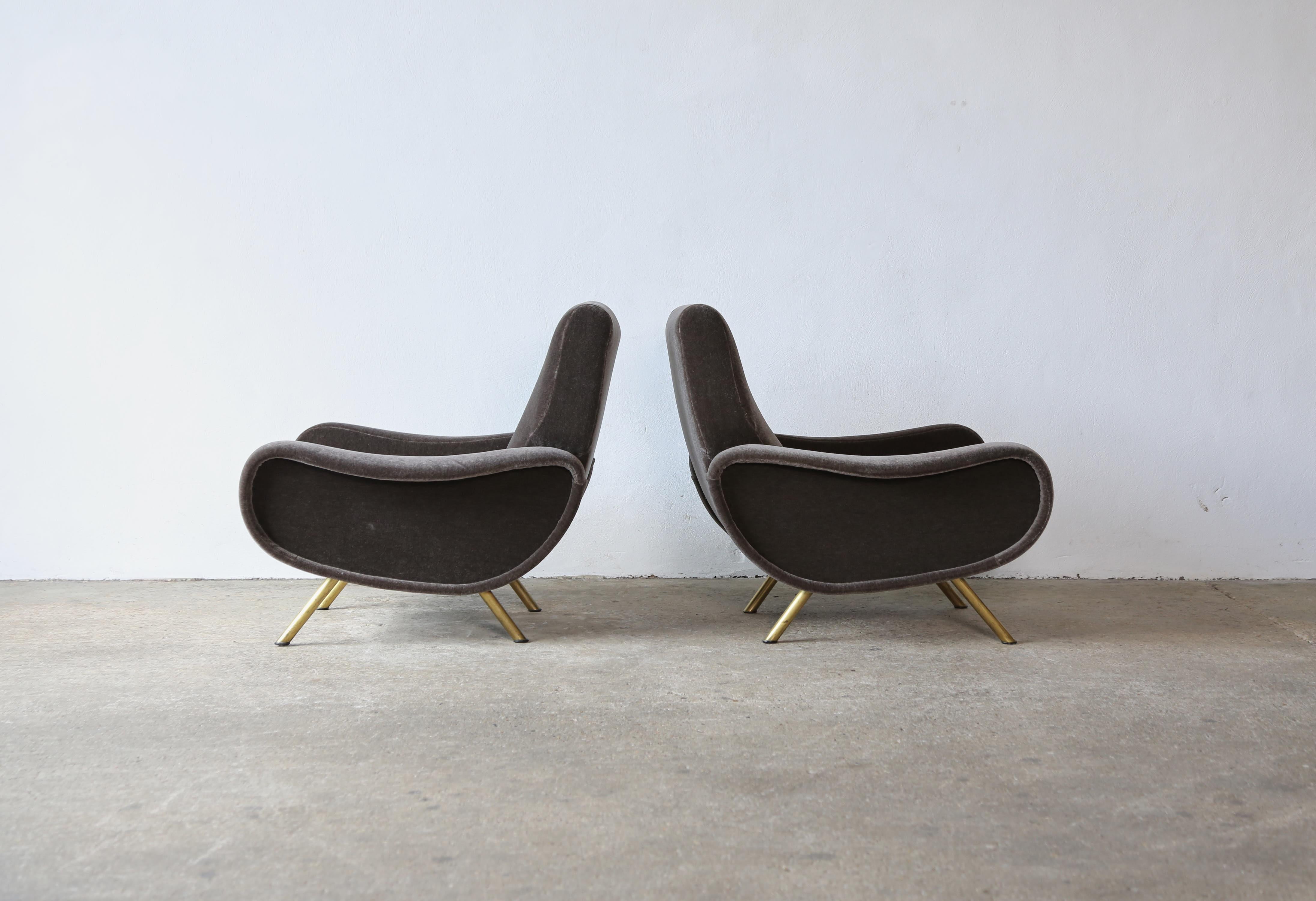 Authentic Marco Zanuso Lady Chairs, Italy, 1960s, New Pure Mohair For ...