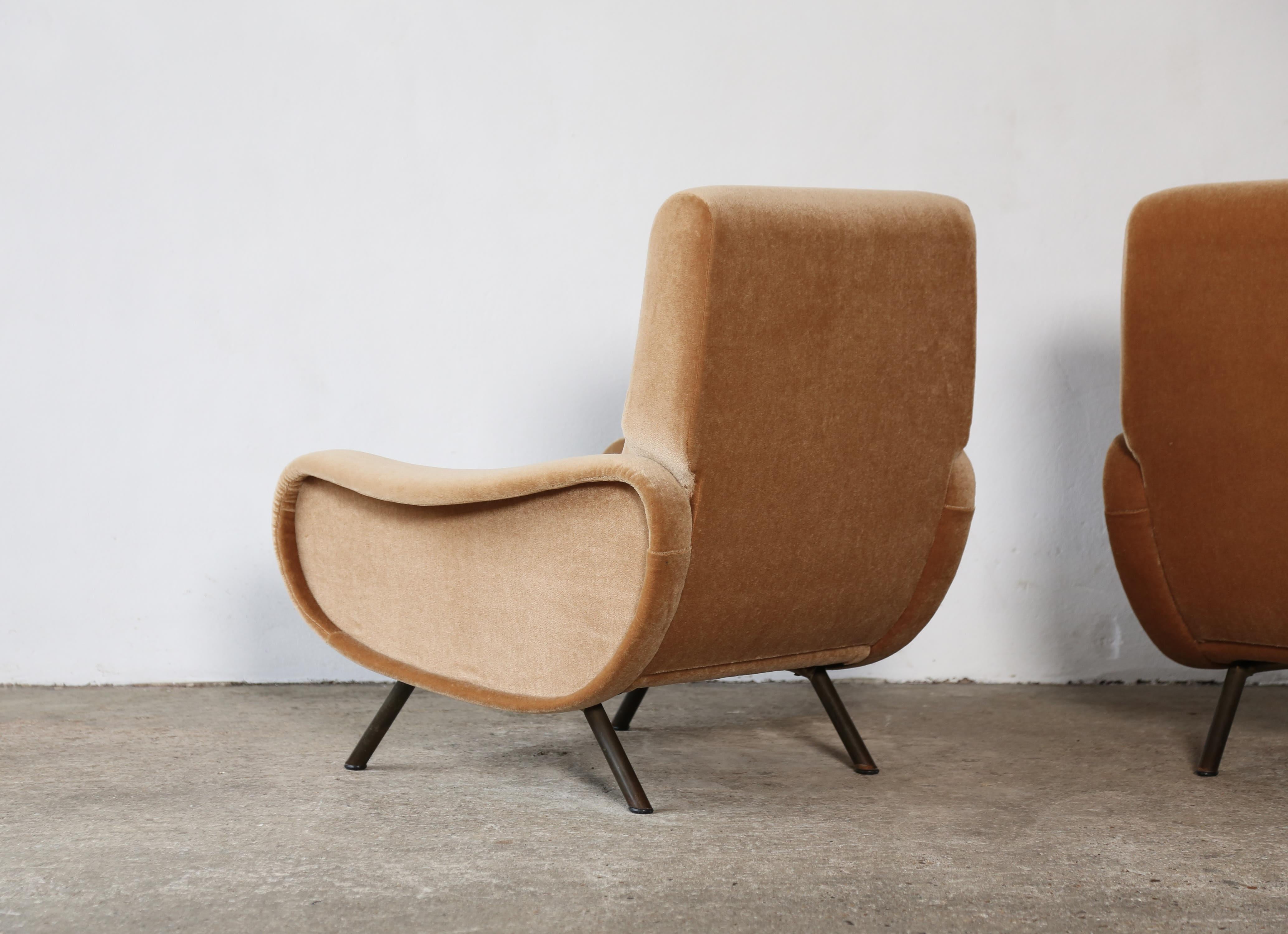 Authentic Marco Zanuso Lady Chairs, Italy, 1960s, New Pure Mohair For ...