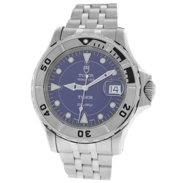 Authentic Men Tudor Prince Tiger Date Steel Automatic Serviced Watch at ...