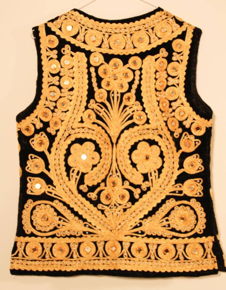 Authentic Ottoman Turkish Vest in Green Velvet at 1stDibs