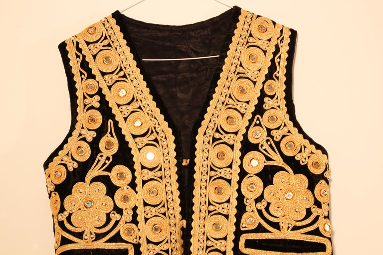 Authentic Ottoman Turkish Vest in Green Velvet at 1stDibs