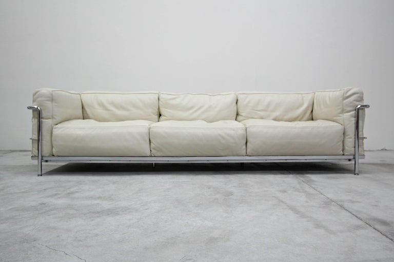 Authentic Pair of LC3 Cassina Grand Modele Three-Seat Sofas by Le ...