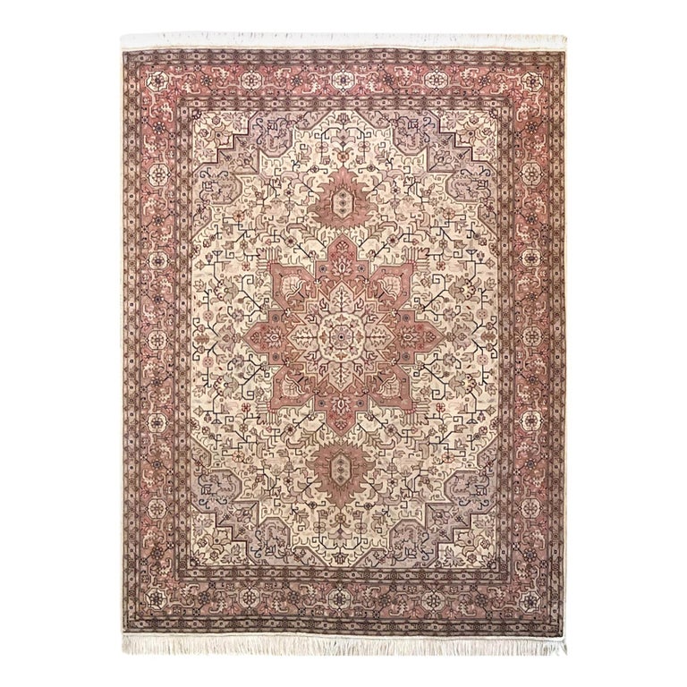 Authentic Persian Hand Knotted Geometric Heriz Rug For Sale at 1stDibs
