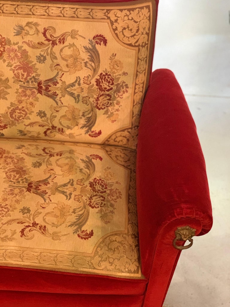 Authentic Renaissance Velvet Italian Tuscan Sofa, 19th Century at 1stDibs