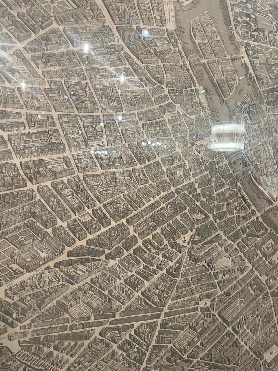 Authentic restrike of 1738 Map of Paris on Antique Paper For Sale at 1stDibs