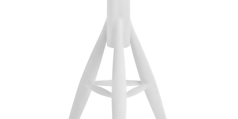 Authentic Rocket Bar Stool in Oak with White Finish by Eero Aarino and ...
