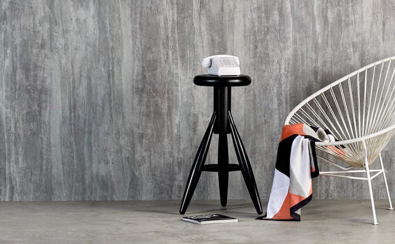 Authentic Rocket Bar Stool in Oak with White Finish by Eero Aarino and ...