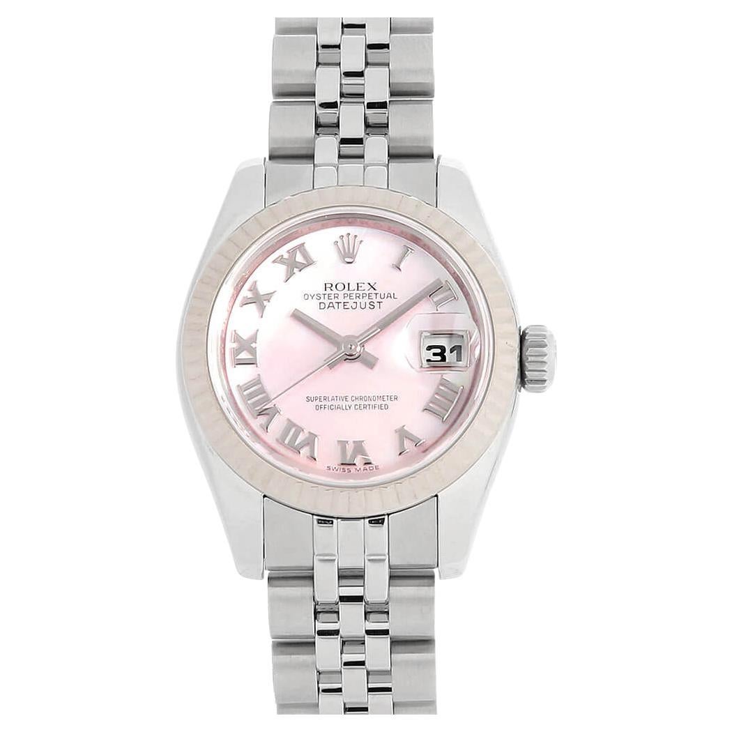 Authentic Rolex Datejust 179174NR Ladies Pink Shell Roman Dial Watch ...