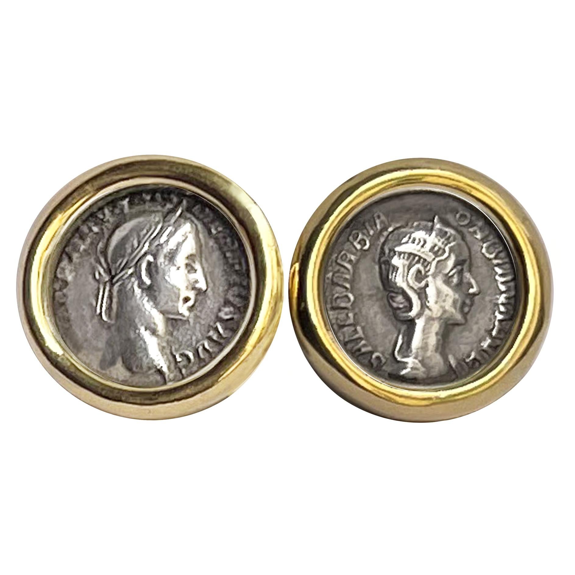Roman Coin Gold Cufflinks For Sale at 1stDibs
