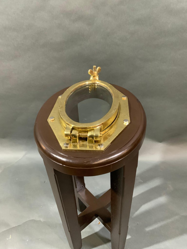 Authentic Solid Brass Boat Porthole Table For Sale at 1stDibs