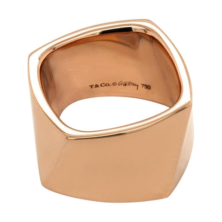 Authentic Tiffany and Co. 18K Rose Gold Frank Gehry Torque Wide Ring ...