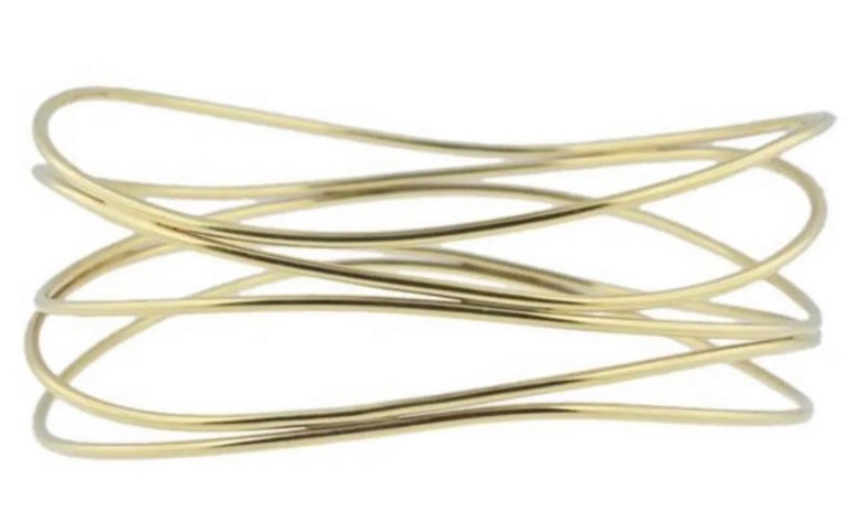 Authentic Tiffany and Co. Elsa Peretti 18k Wave 5 Row Bracelet Bangle ...