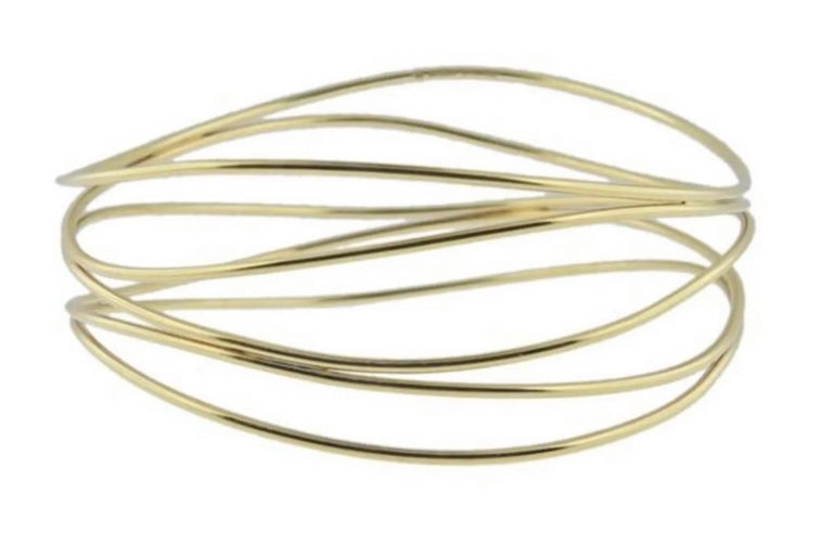 Authentic Tiffany and Co. Elsa Peretti 18k Wave 5 Row Bracelet Bangle ...