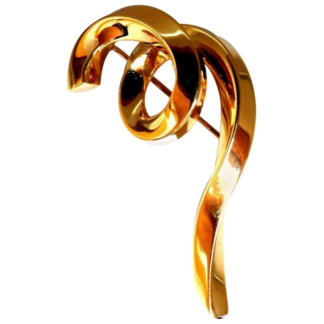 Tiffany and Co. Gold Cornucopia Pin For Sale at 1stDibs