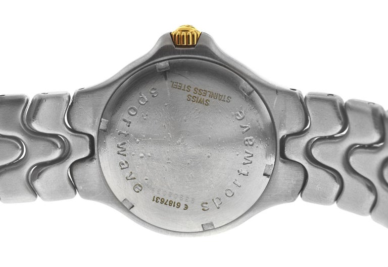 Authentic Unisex Ebel Sportwave Steel and 18 Karat Gold Quartz Watch ...