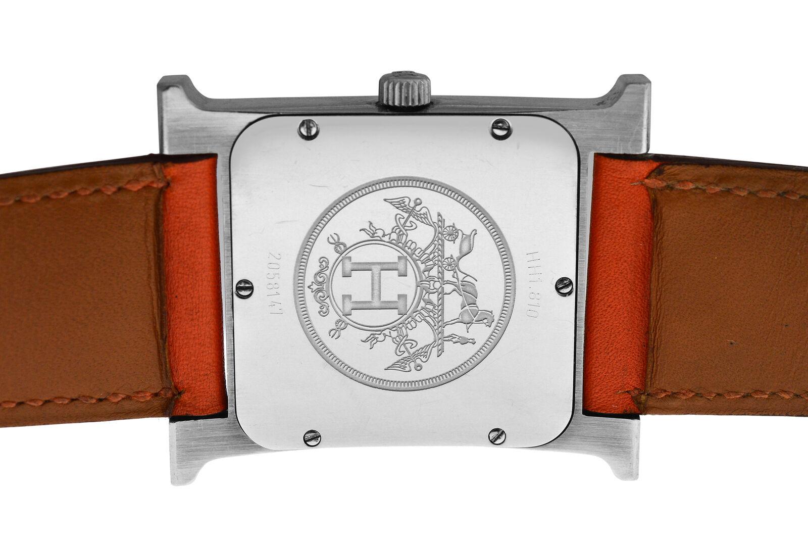 Authentic Unisex Hermes H Hour HH1.810 Steel Quartz Watch For Sale at ...