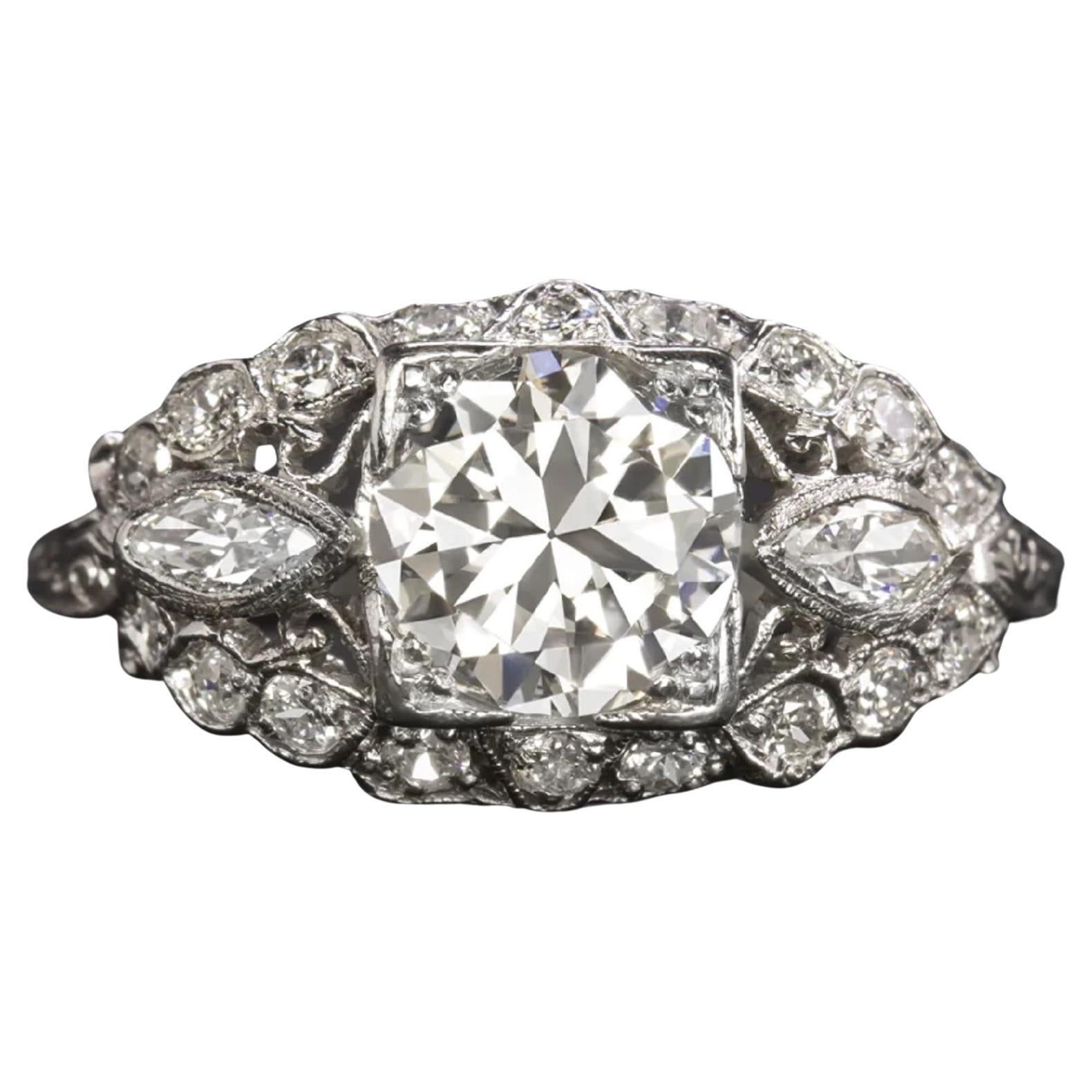 Authentic Vintage Carat Old European Cut Diamond Impressive Ring For ...