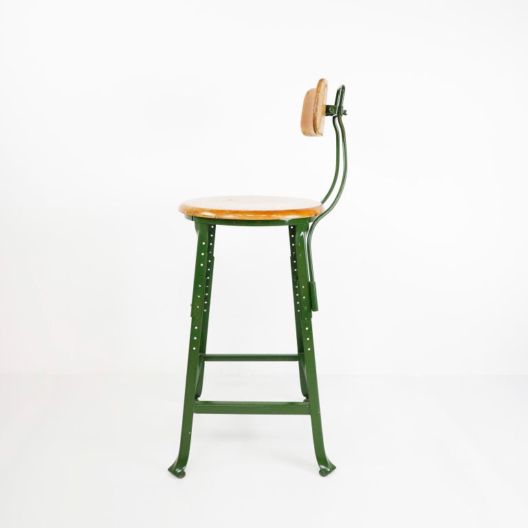 Authentic Vintage Industrial Factory Stool For Sale at 1stDibs