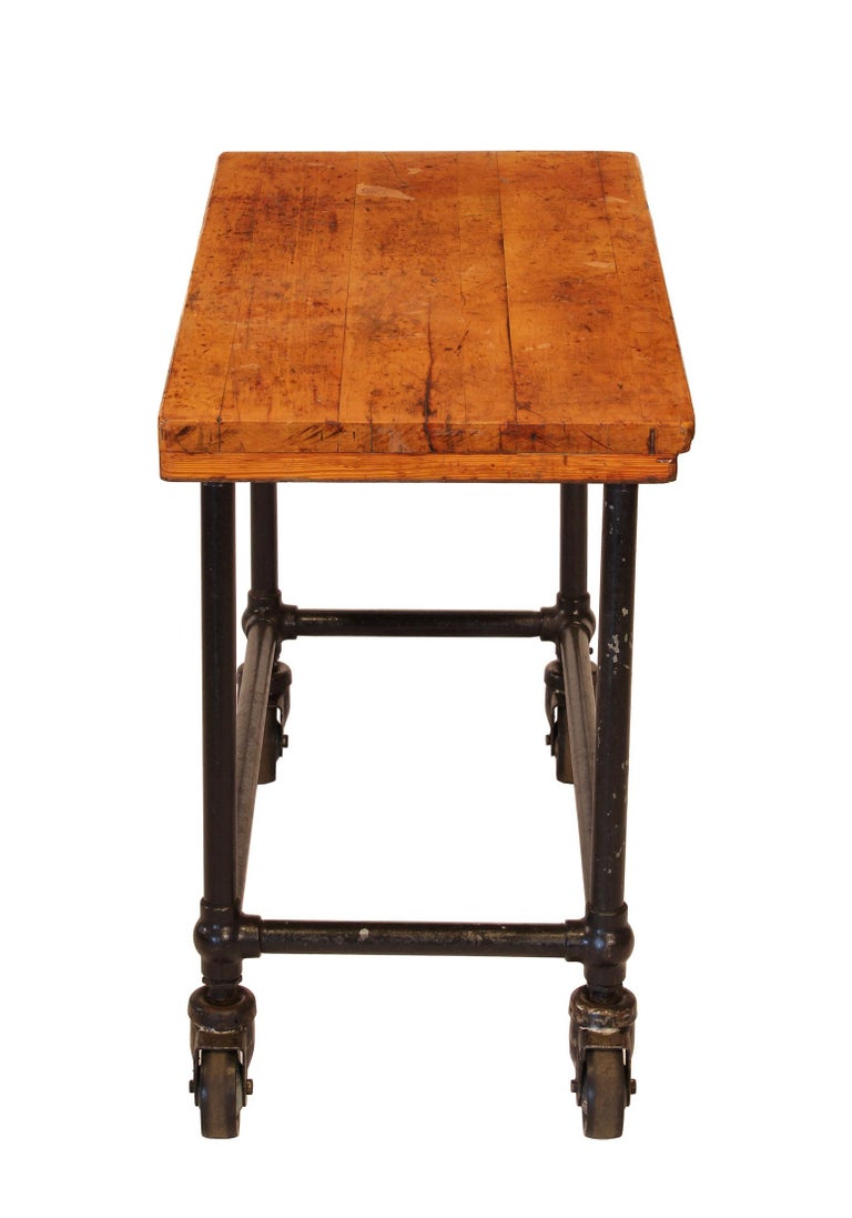 Authentic Vintage Industrial Rolling Printing Table or Cart at 1stDibs