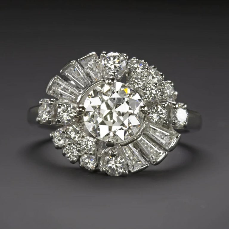 Authentic Vintage Old European Cocktail Diamond Ring For Sale at 1stDibs