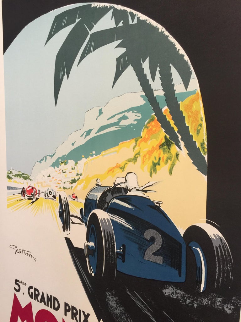 Authorized Edition Vintage Monaco Grand Prix Car Poster by Geo Ham ...