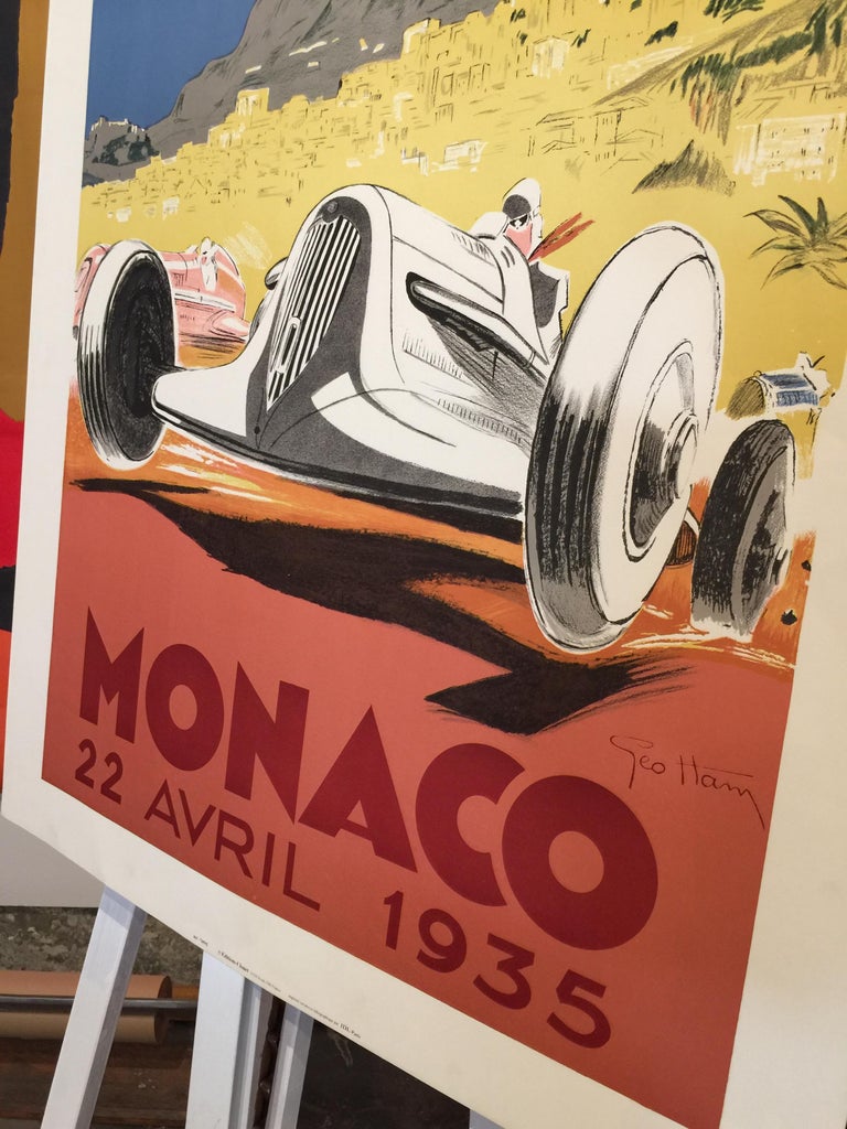 Authorised Edition Vintage Monaco Grand Prix Car Poster by Geo Ham ...