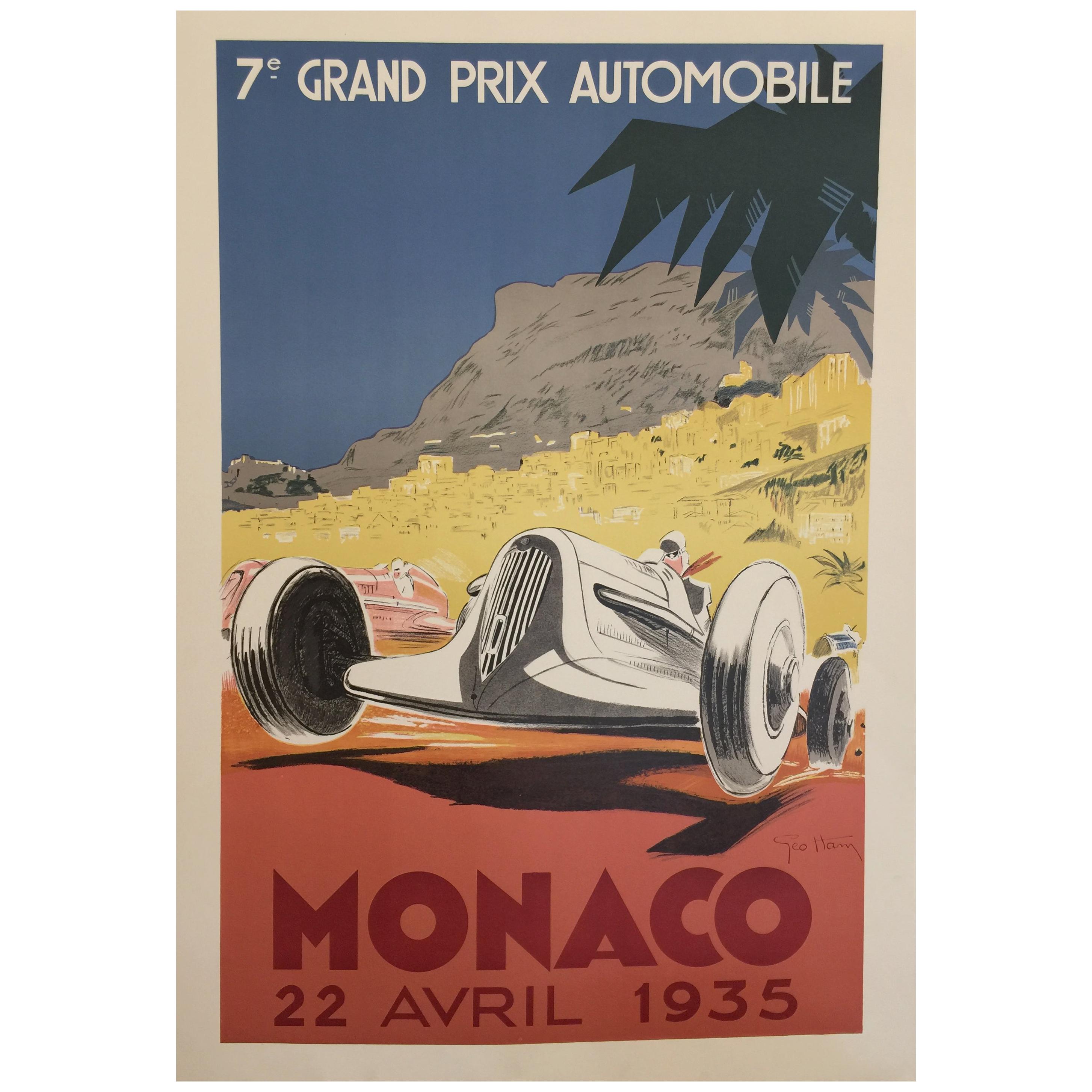 Authorised Edition Vintage Monaco Grand Prix Car Poster by Geo Ham ...