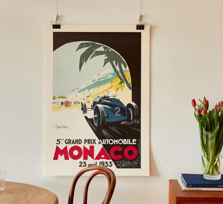 Authorized Edition Vintage "Monaco Grand Prix Car" Poster by Geo Ham ...