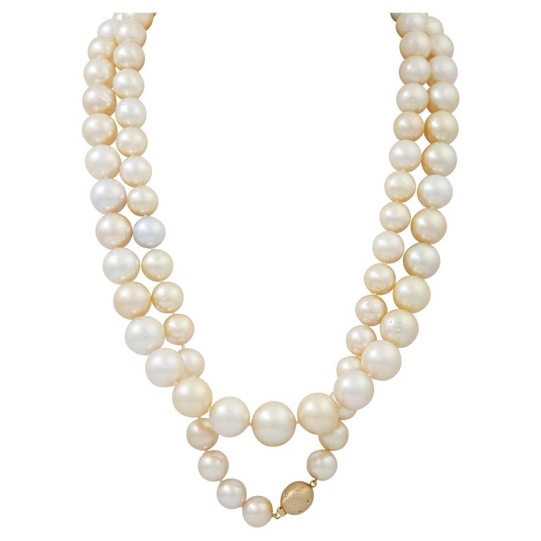 Authors, Long South Sea Pearl Necklace with 89 Fine, Multicolored ...