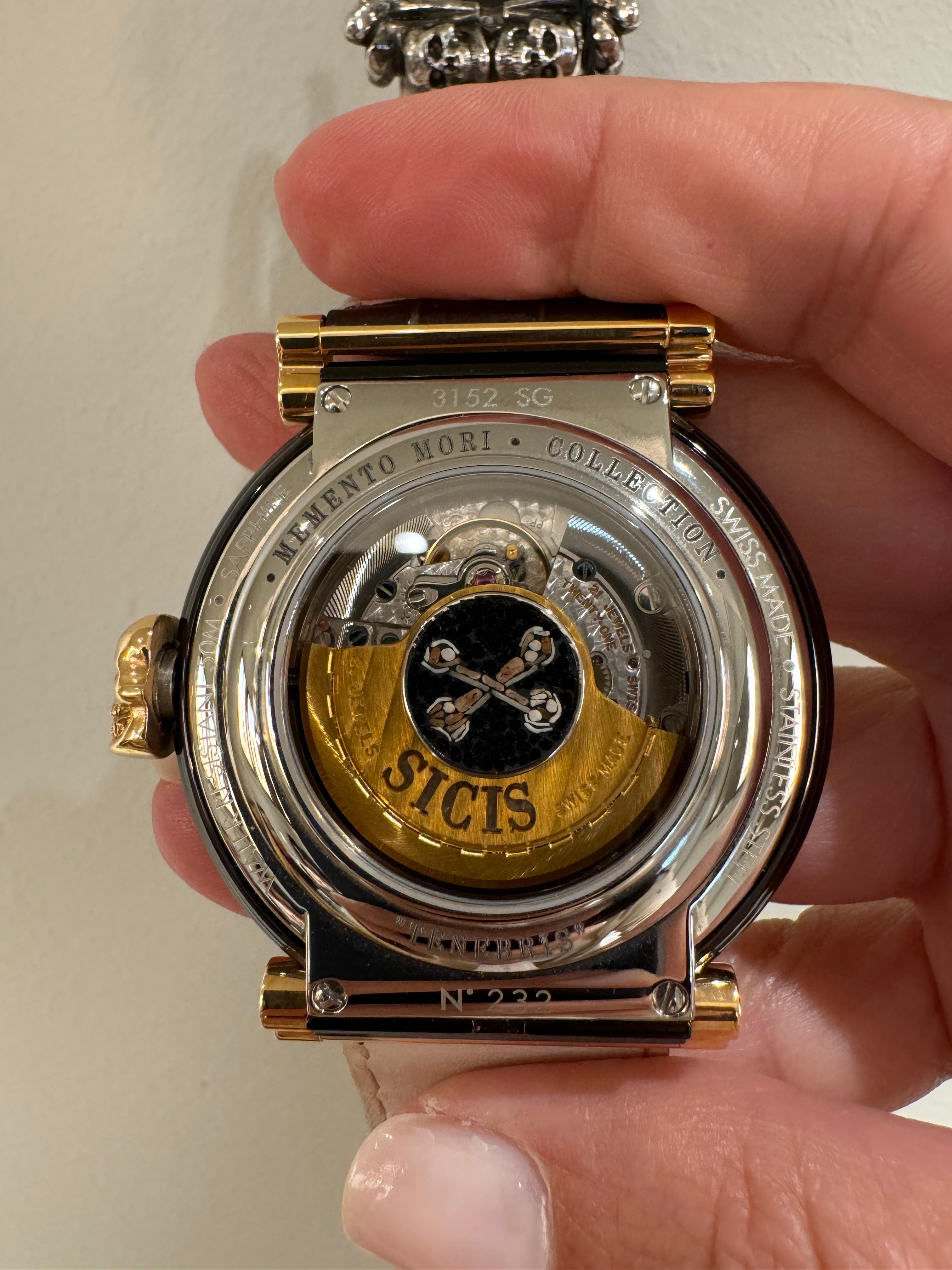 Automatic Watch in Rose Gold, Enamel and Hand Decorated Micromosaic For ...