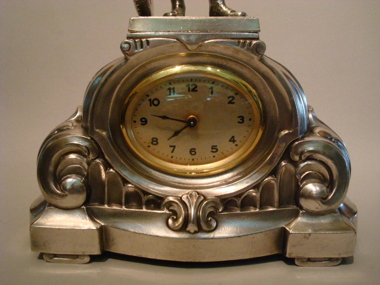 Automobilia - Race Car Driver Sculpture Desk Table Clock, Germany ...