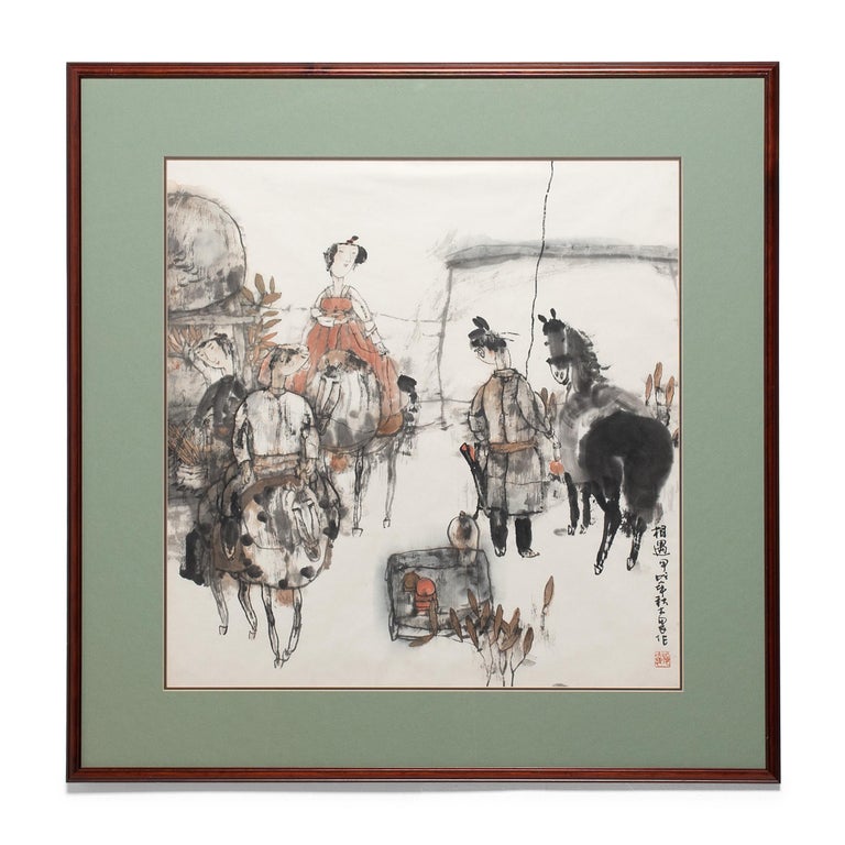 "Autumn Meeting" Ink Paintings by Shi Dawei For Sale at 1stDibs