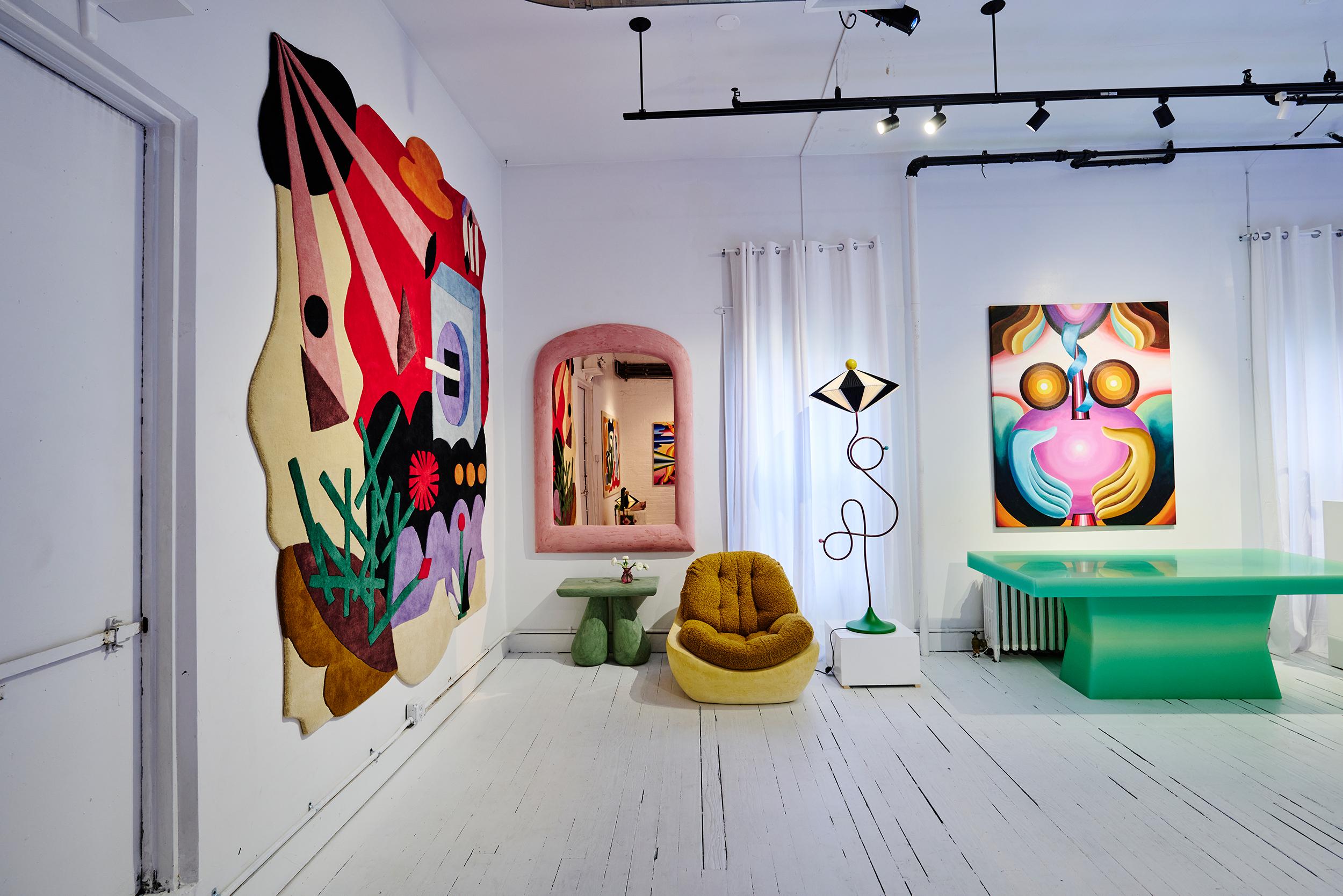 Contemporary Autumn Pink Plaster Mirror with Tinted Glass with by Dean ...