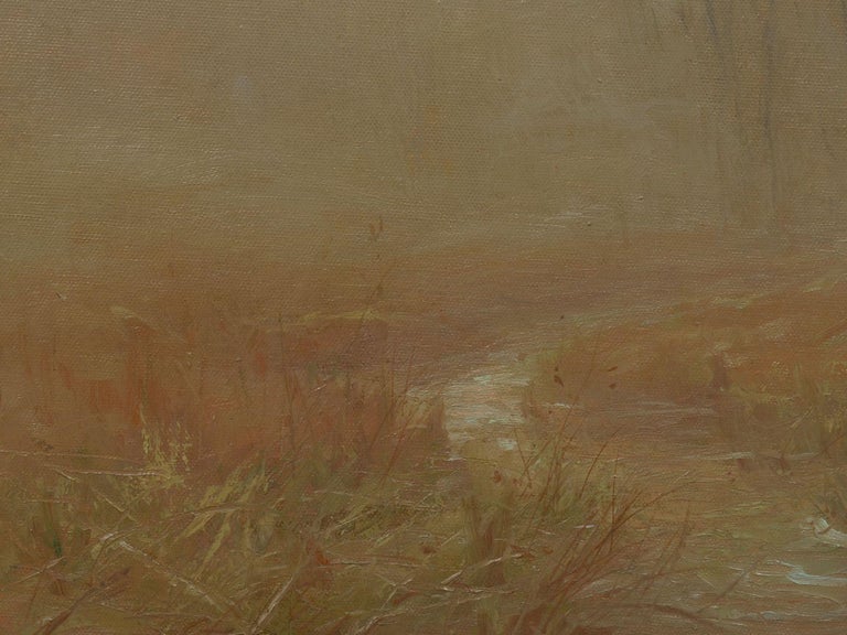 “Autumn Stream” American Tonal Impressionist Landscape Painting by Hal ...
