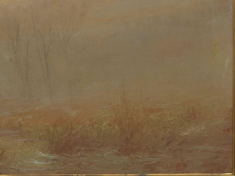 “Autumn Stream” American Tonal Impressionist Landscape Painting by Hal ...