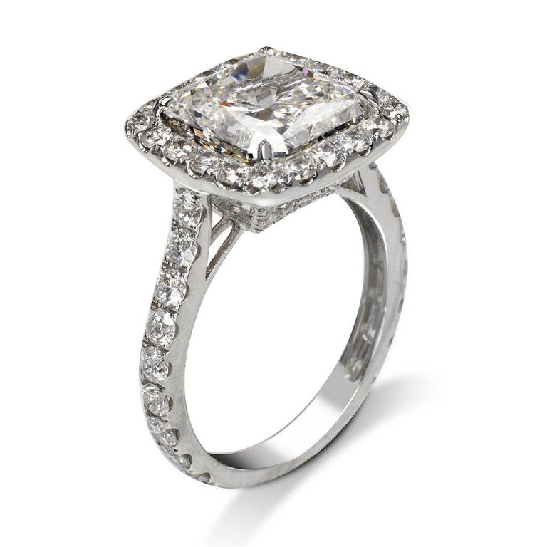 Ava 6 Carat Radiant Cut I Color VVS1 Clarity Diamond Ring '6.89 Carat ...