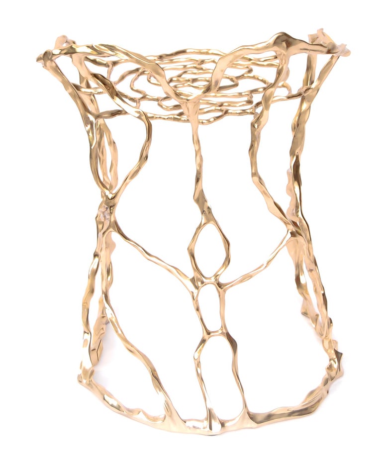 Ava Polished Bronze Bench by Fakasaka Design For Sale at 1stDibs