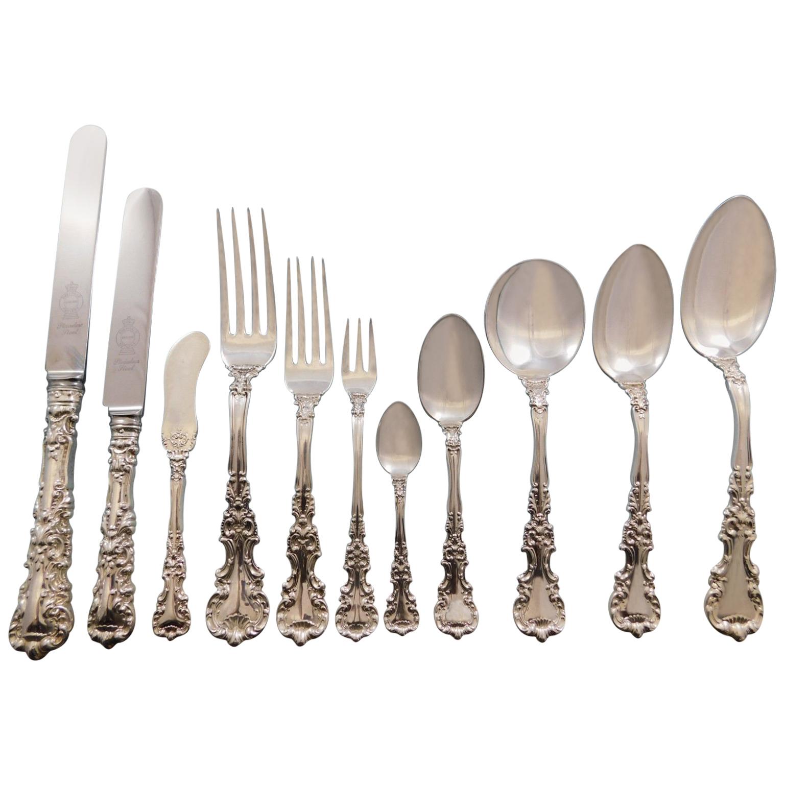 Avalon International Sterling Silver Flatware Set Service 179 Pc Dinner ...