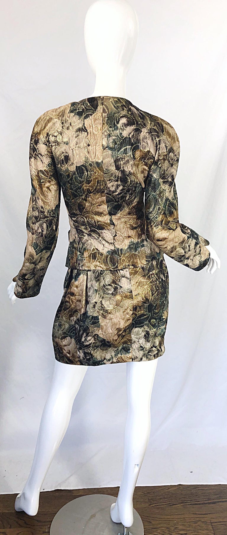 Avant Garde 1990s Krizia Metallic Asymmetrical Vintage 90s Silk Skirt ...