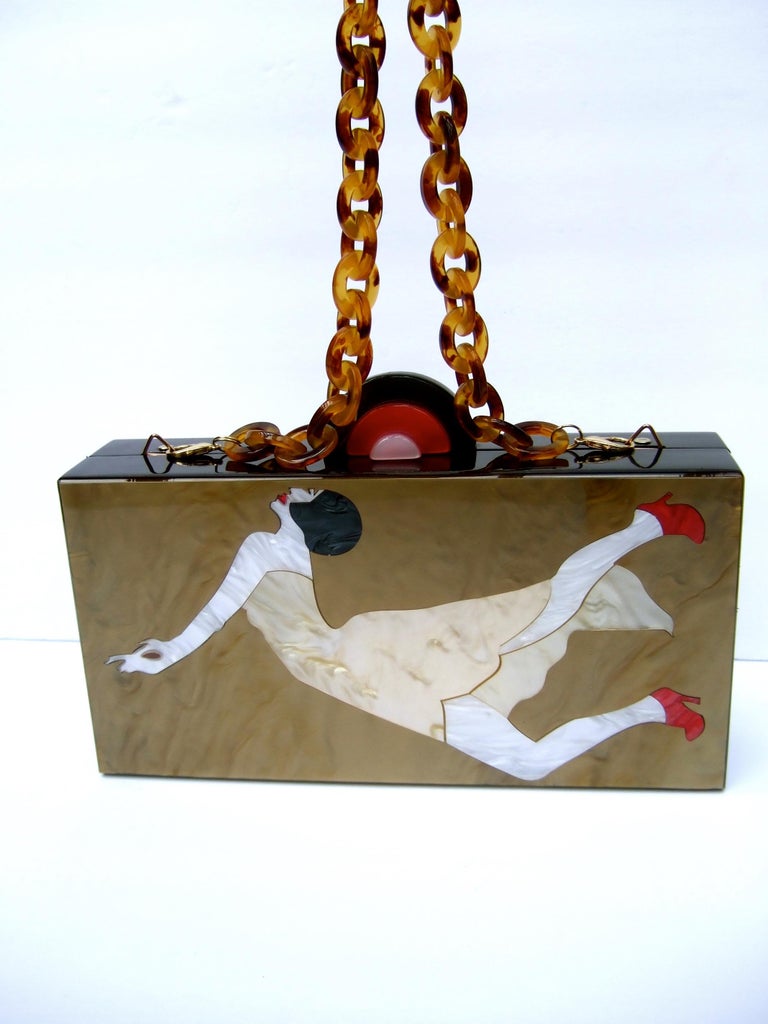 Avant-garde Lucite Art Deco Style Clutch - Shoulder Bag c 1990s For ...