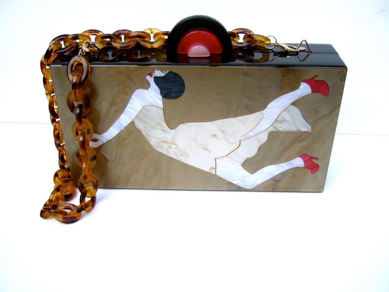 Avant-garde Lucite Art Deco Style Clutch - Shoulder Bag c 1990s For ...