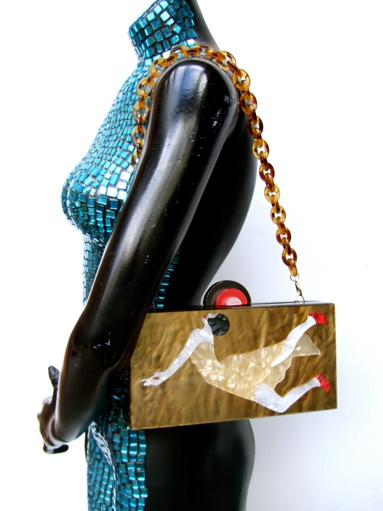 Avant-garde Lucite Art Deco Style Clutch - Shoulder Bag c 1990s For ...