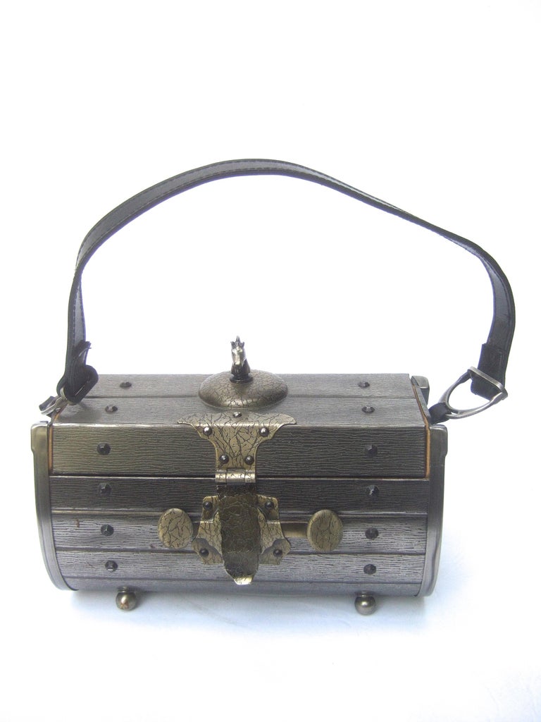 Avant-garde Pewter Mixed Metal Equine Theme Box Purse Circa 1970s at ...
