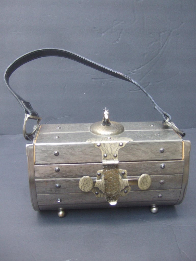 Avant-garde Pewter Mixed Metal Equine Theme Box Purse Circa 1970s at ...