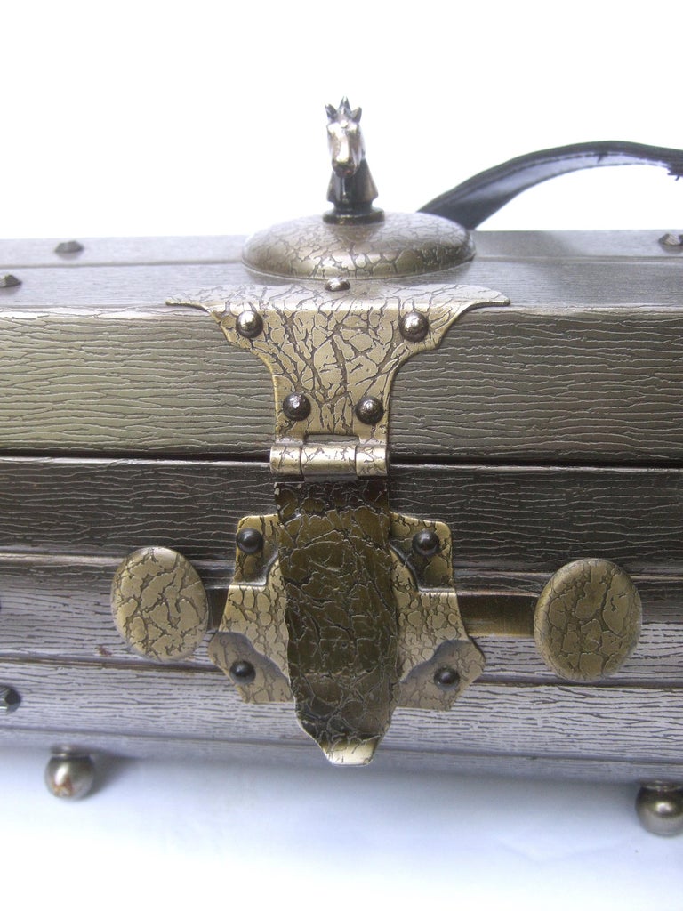 Avant-garde Pewter Mixed Metal Equine Theme Box Purse Circa 1970s at ...