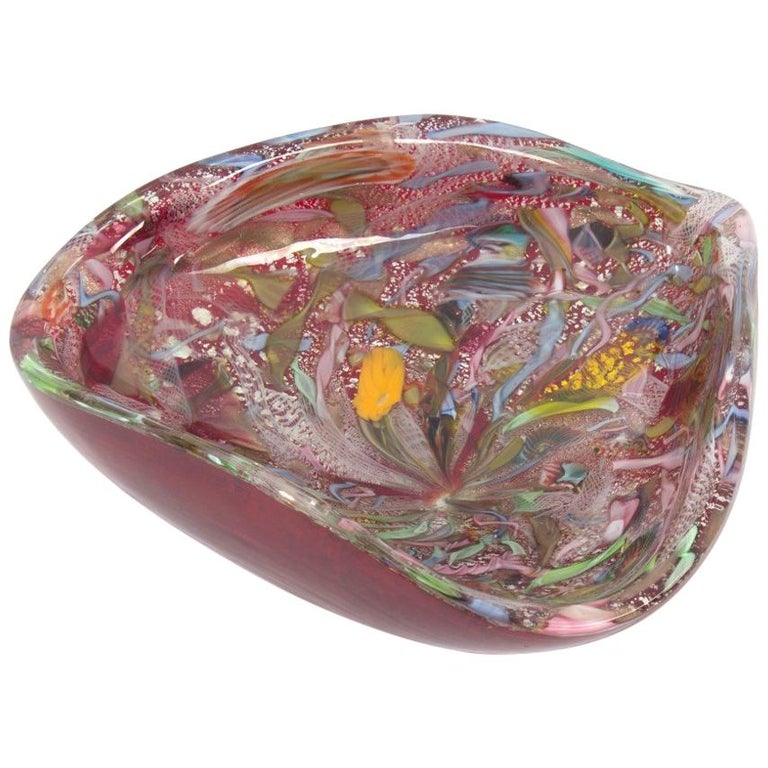 Avem Artistic Blown Murano Glass Bowl, circa 1950 at 1stDibs