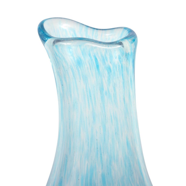 A.V.E.M. Hand Blown Glass with Blue Glass Fragments and Hole, 1950s For ...