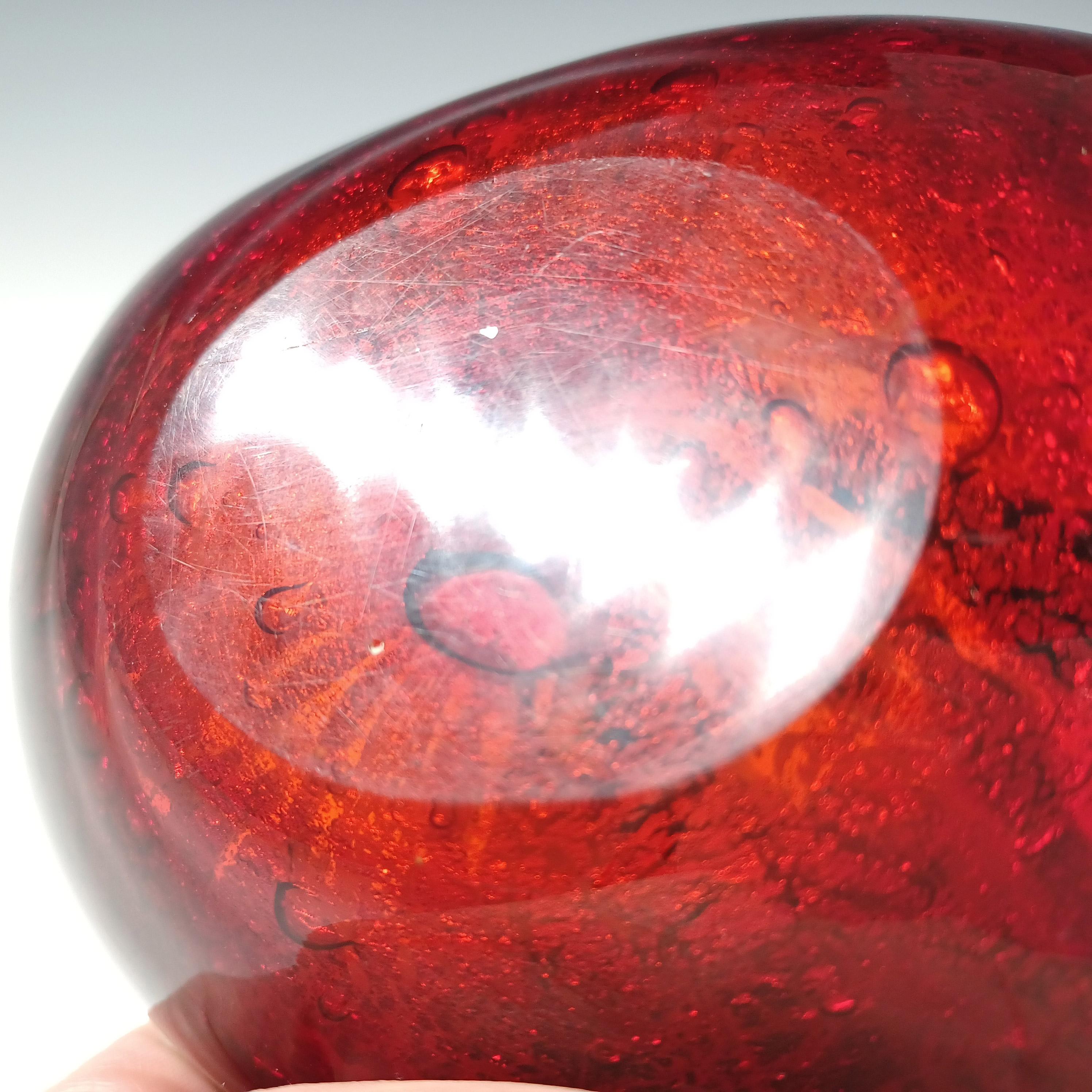 AVEM Murano Zanfirico Bizantino / Tutti Frutti Red Glass Bowl For Sale ...