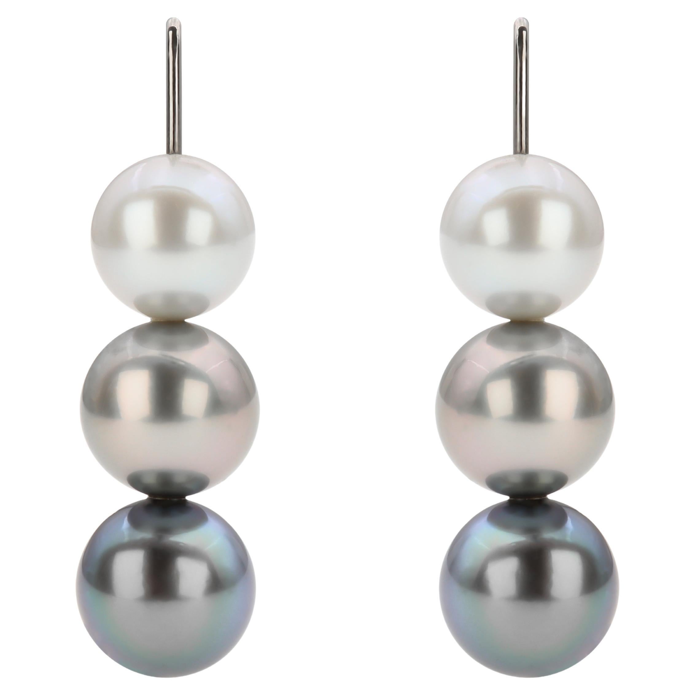 Aventina-Spencer, Colour Graduated Tahitian Pearl and 18k White Gold ...